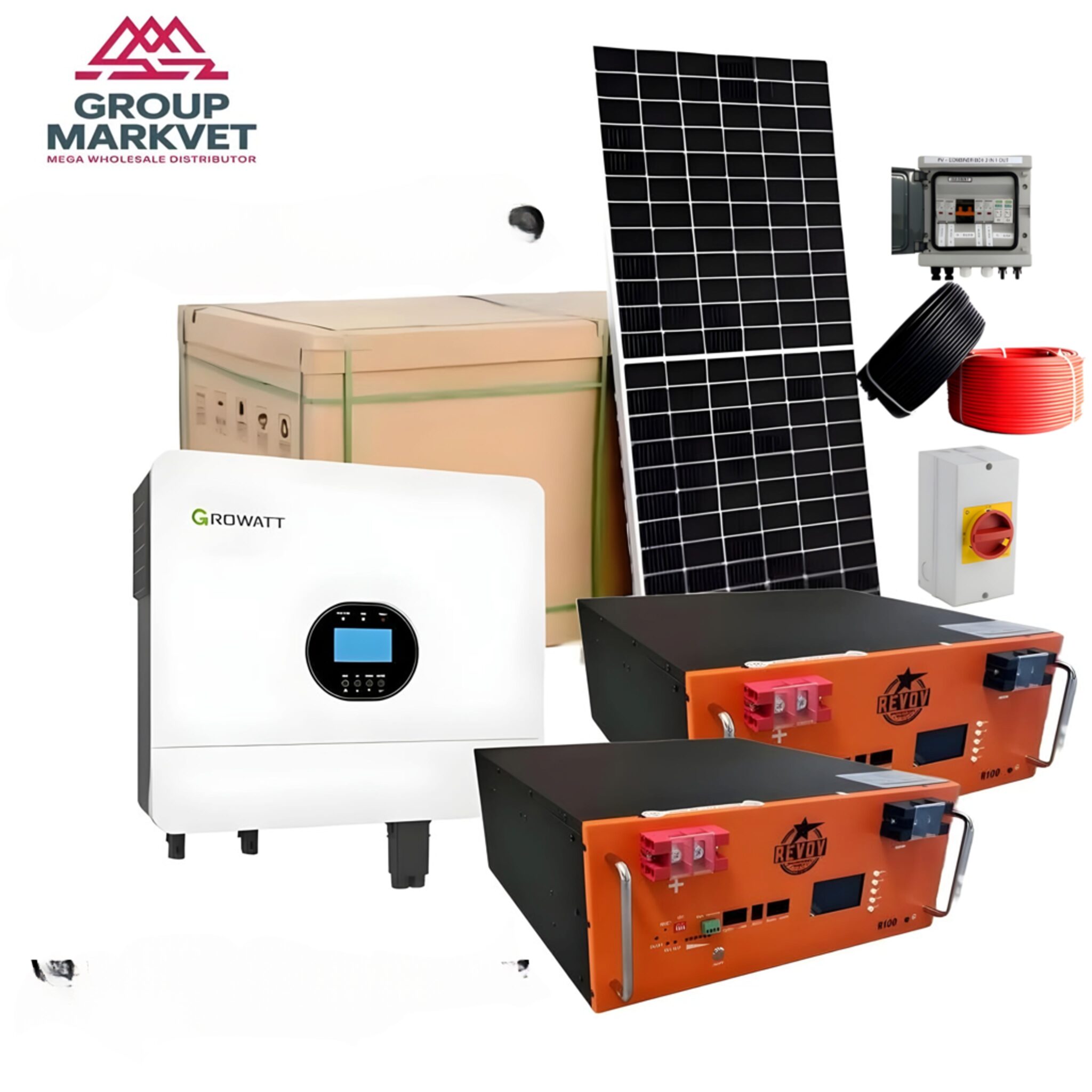 6kw Growatt Hybrid full kit with 10kw backup backup package - GROUP MARKVET